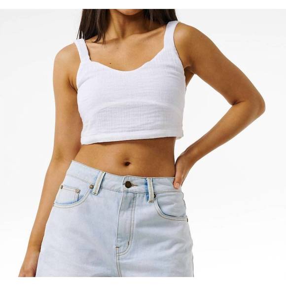 Rip Curl | Tops | New Rip Curl Premium Surf Crop Top In White | Poshmark